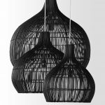 Rattan Drop Pendants | Piment Rouge Custom Lighting Project