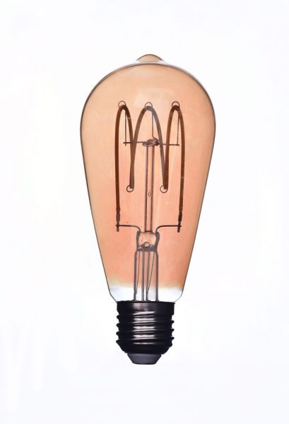 LED Filaments Spiral Bulb E27 ST64 Amber Glass | Piment Rouge Lighting ...